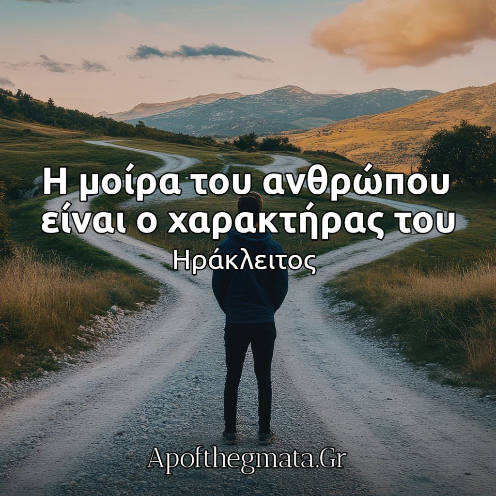 Η μοίρα του ανθρώπου είναι ο χαρακτήρας του - Ηράκλειτος - Αποφθέγματα
