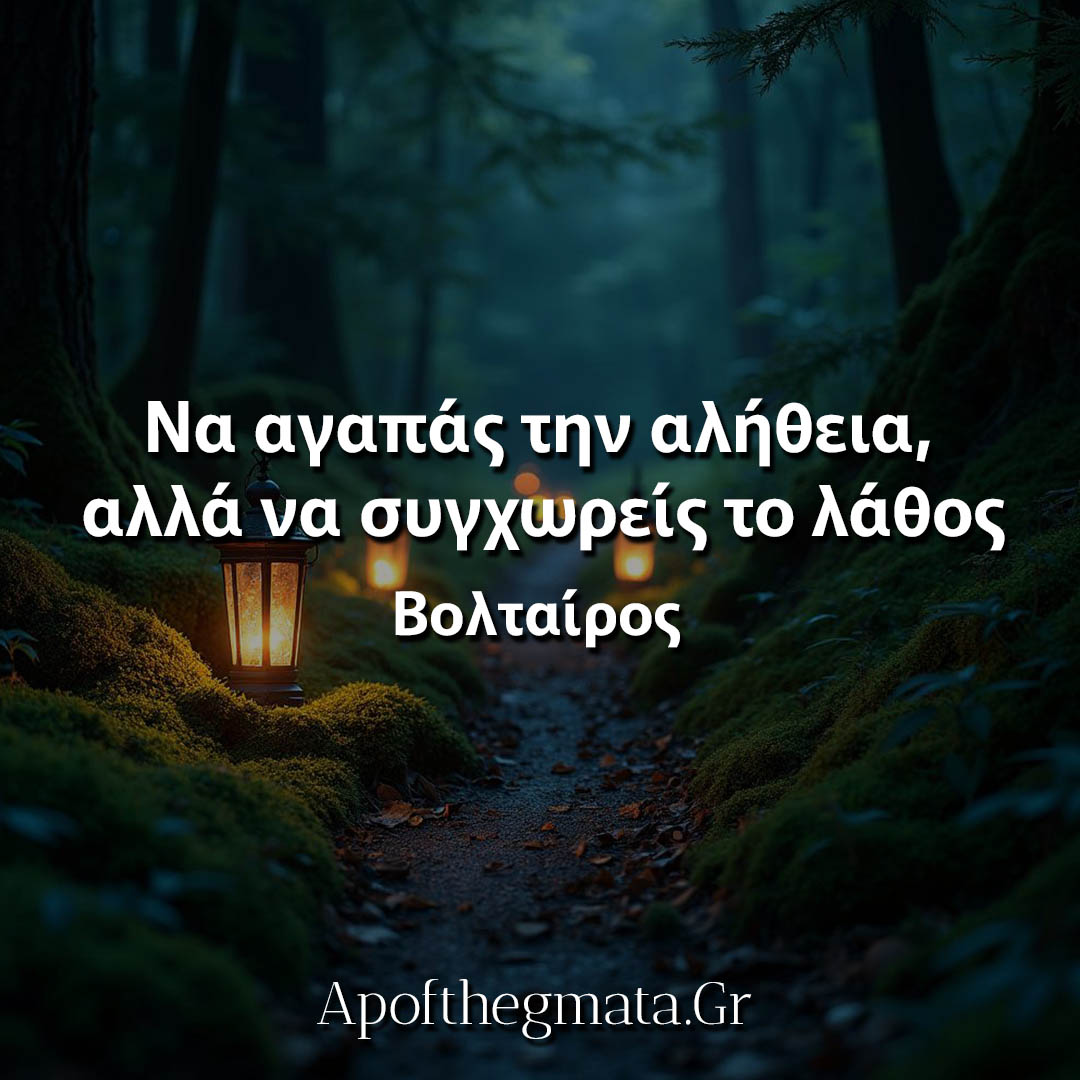 Να αγαπάς την αλήθεια, αλλά να συγχωρείς το λάθος - Βολταίρος - Αποφθέγματα