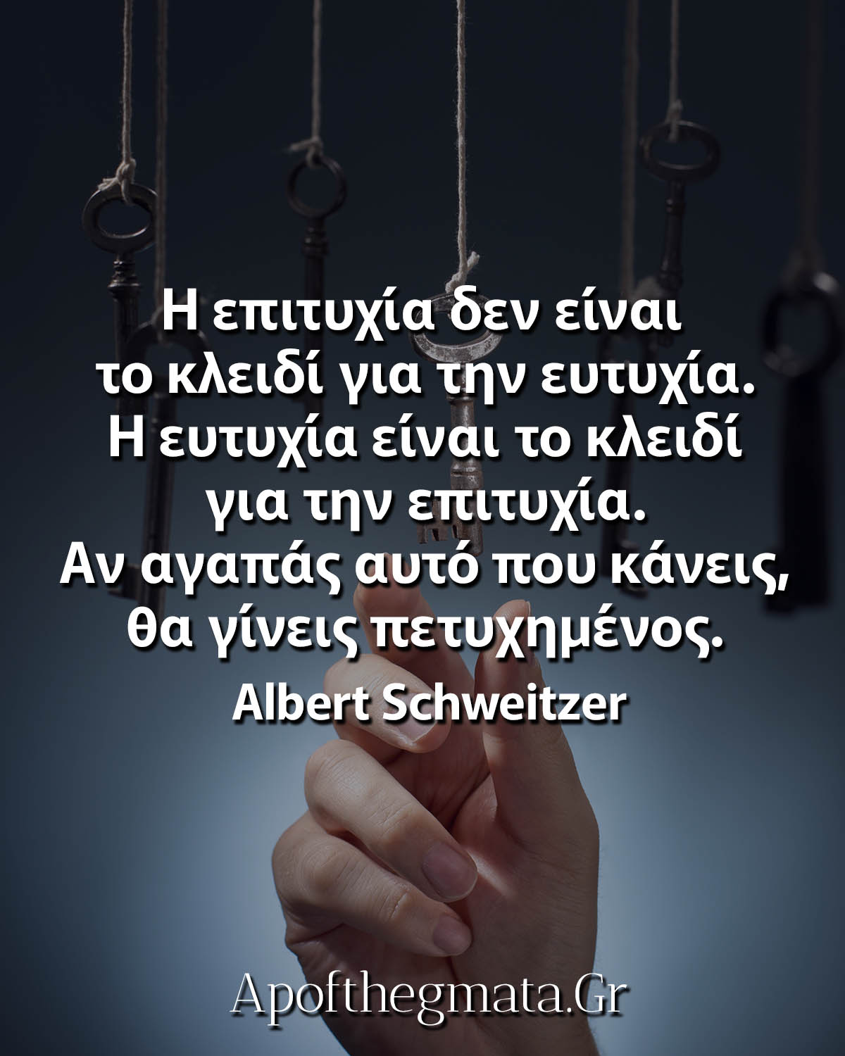 Η επιτυχία δεν είναι το κλειδί για την ευτυχία. Η ευτυχία είναι το ...